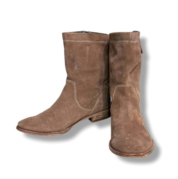 Splendid | Shoes | Splendid Toluca Suede Contrast Stitch Side Zip Calf ...
